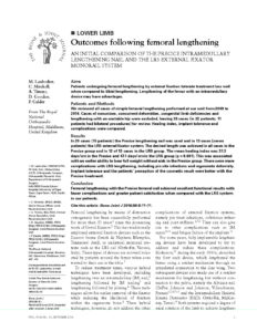 2016 Laubscher, et al- Outcomes following femoral lengthening PRECICE ...